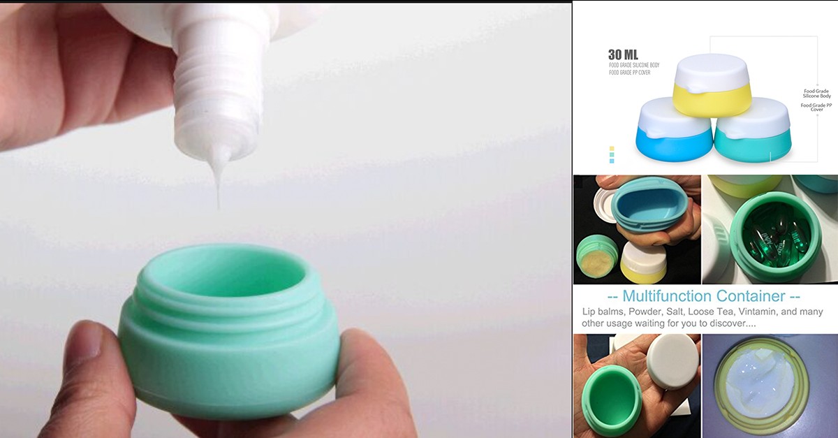 3 Pack: Silicone Cosmetic Containers