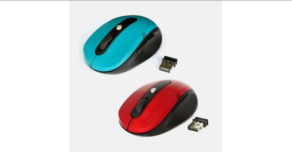5 Button Wireless Mouse with Nano USB Receiver - 2 Colors