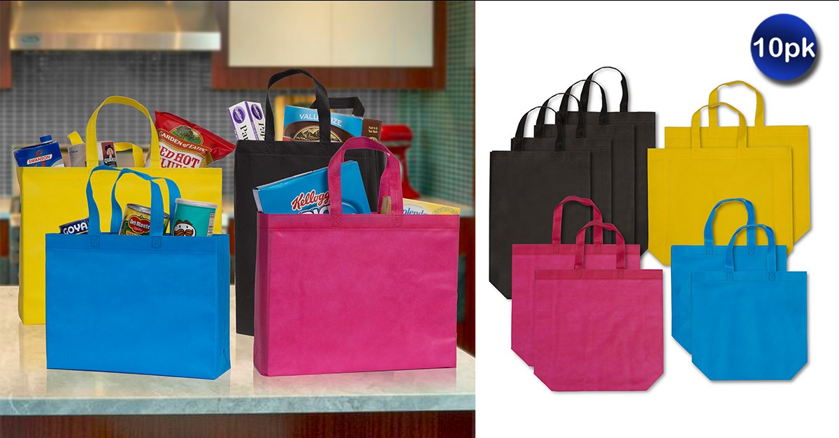 10 Pack: Reusable Shopping Bags