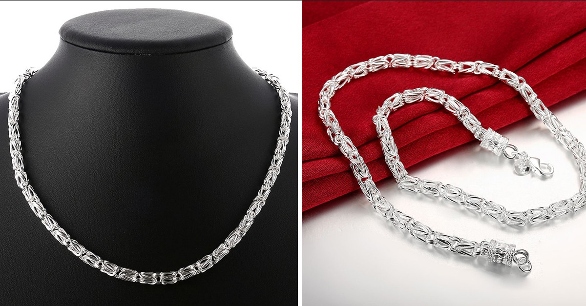 Italian Design Square Byzantine Chain in Stainless Steel