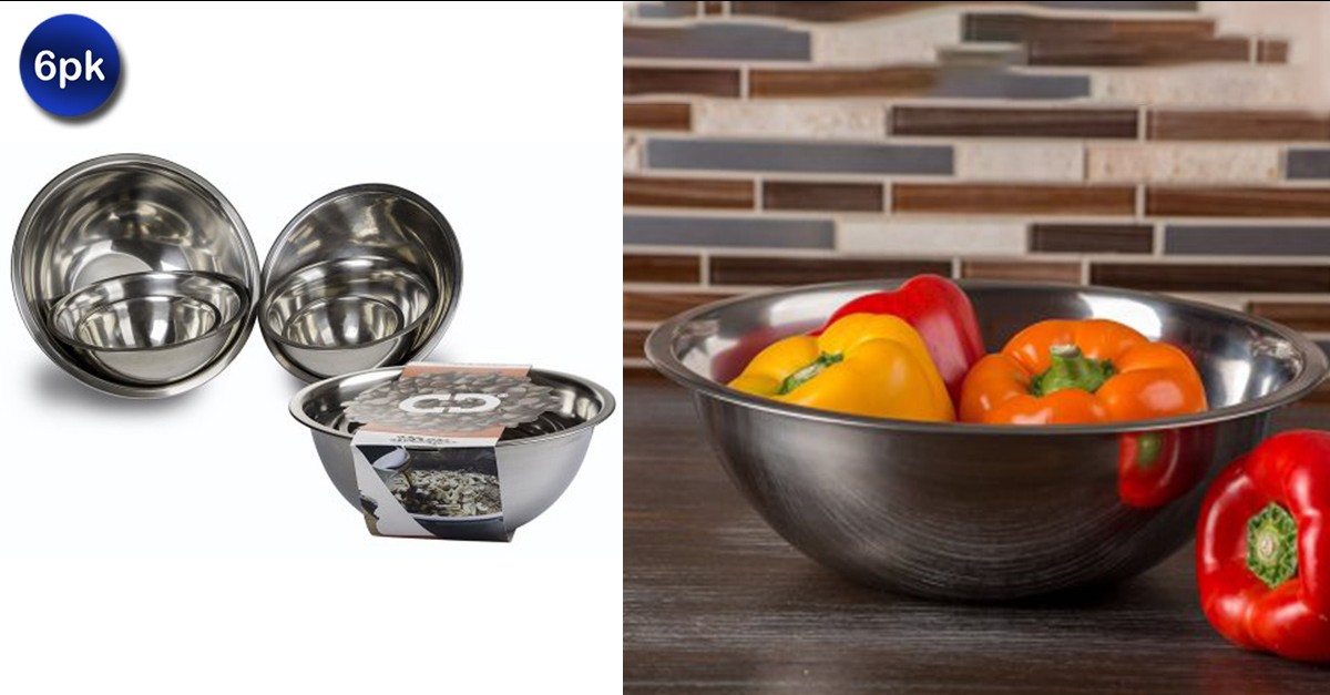 6 Pack: ChefLand Standard Weight Mixing Bowls