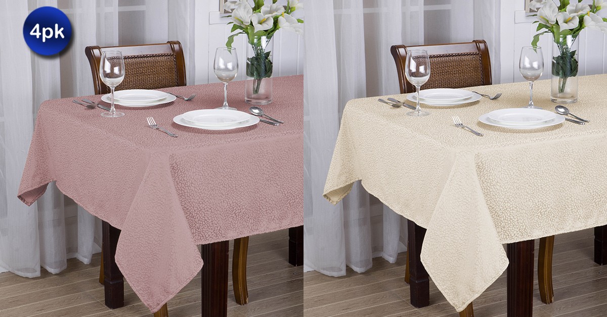 4 Pack: Elegant Décor Fabric Tablecloths