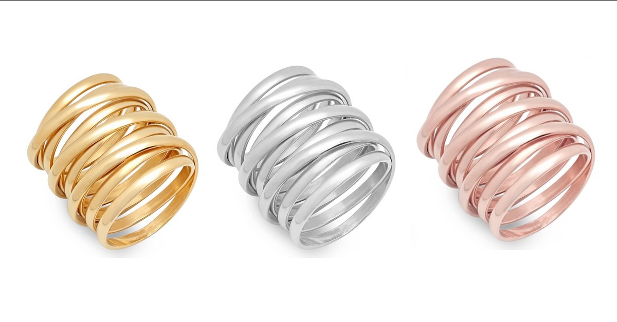 Stainless Steel Multi Wrap Ring - 3 Finishes