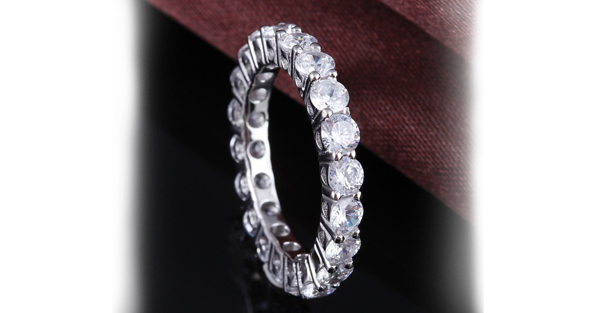 Sterling Silver Crystal Eternity Ring