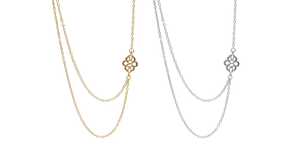 Double Strand Design Necklace - 2 Finishes