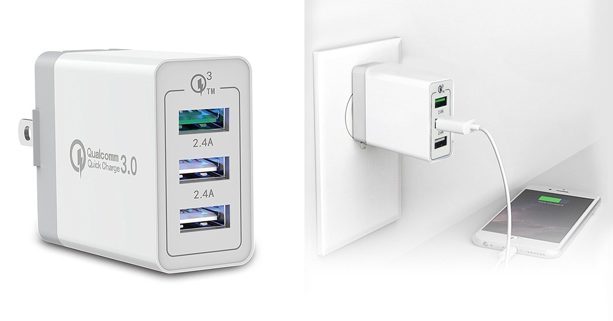 3-Port USB Wall Charger with Qualcomm Quick Charge 3.0
