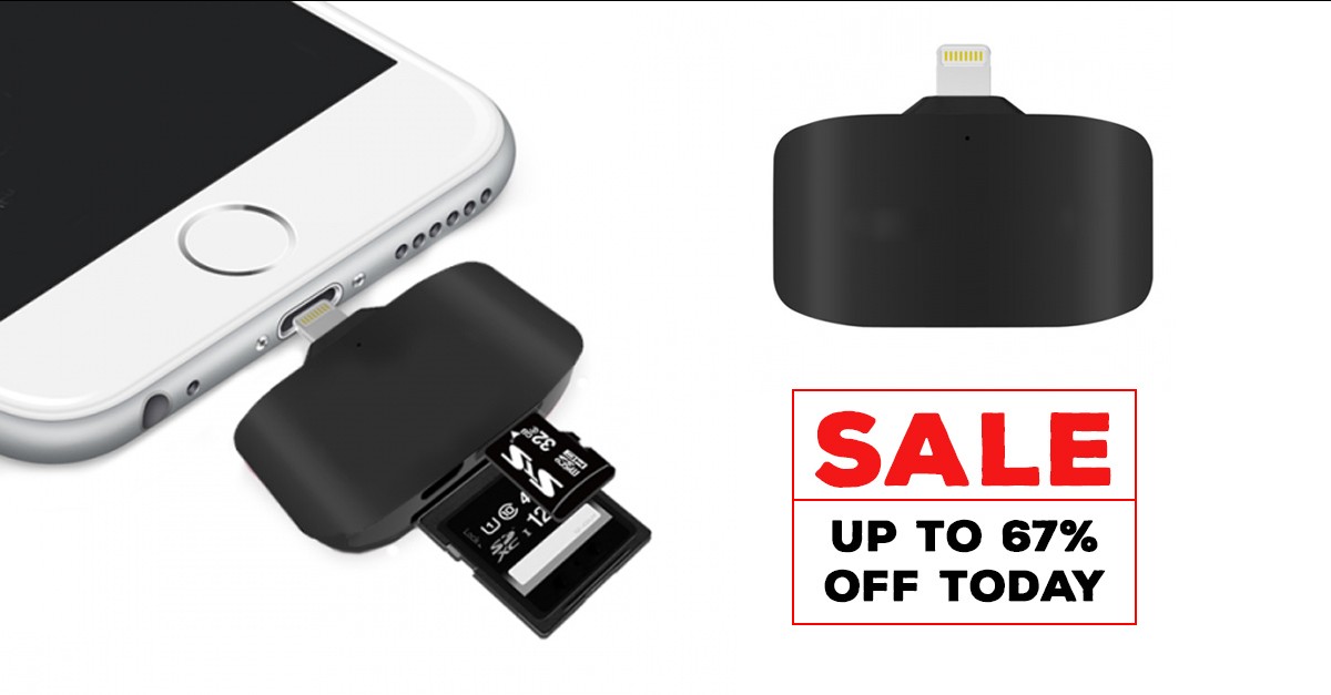 4-In-1 Lightning Micro SD Card Reader for iPhone - 3 Colors