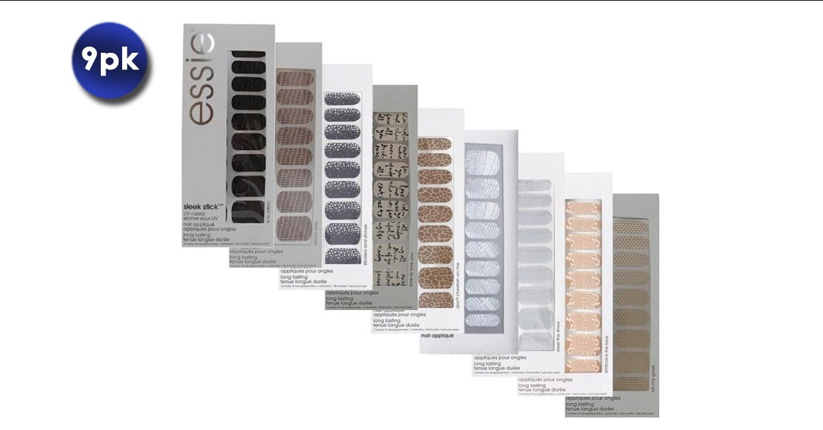 9 Piece Set: Essie Sleek Stick Nail Appliques-Stickers