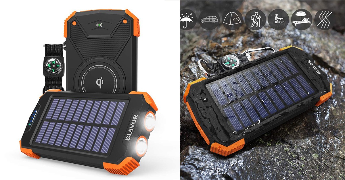 Solar Wireless Tactical Power Bank with Compass