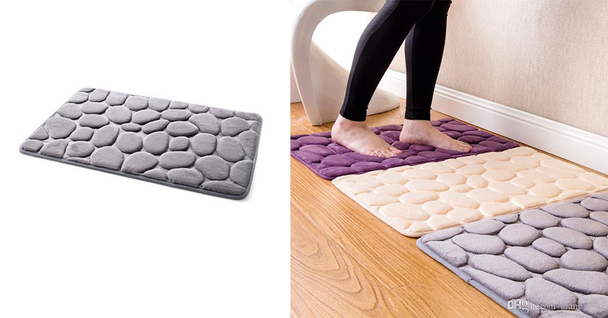 Cobblestone Absorbent Non-slip Bathroom Mat - 4 Colors