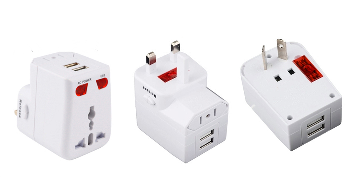 Universal Travel Adapter with Dual USB