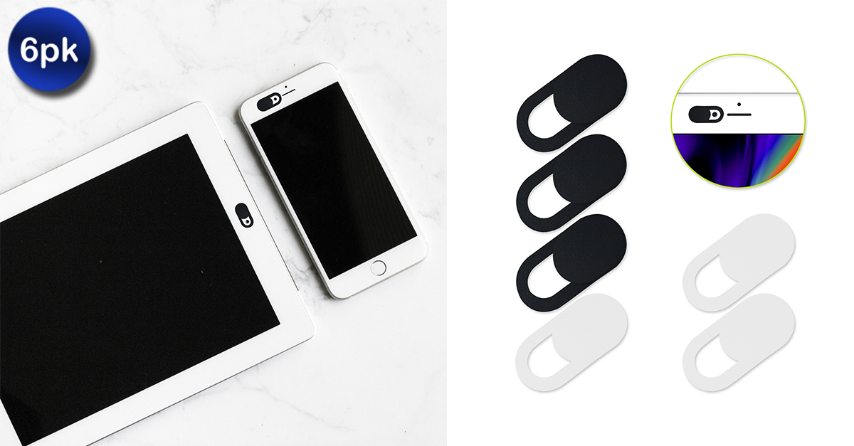 6 Pack: Privacy Webcam Cover Slides - 3 Options