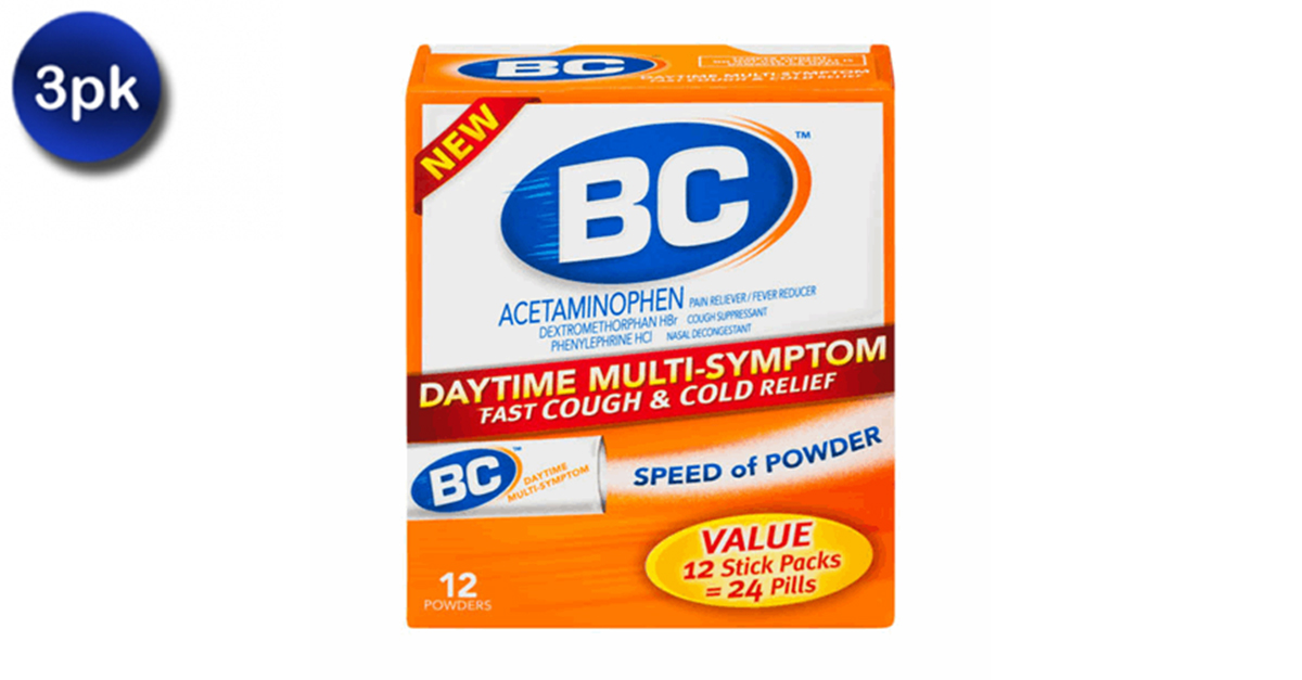 3 Pack: BC Daytime Multi-Symptom Fast Cough and Cold Relief Powder