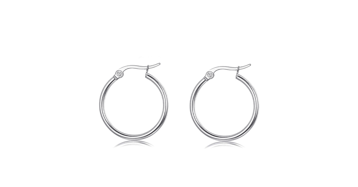 Sterling Silver 20MM French Lock Hoops