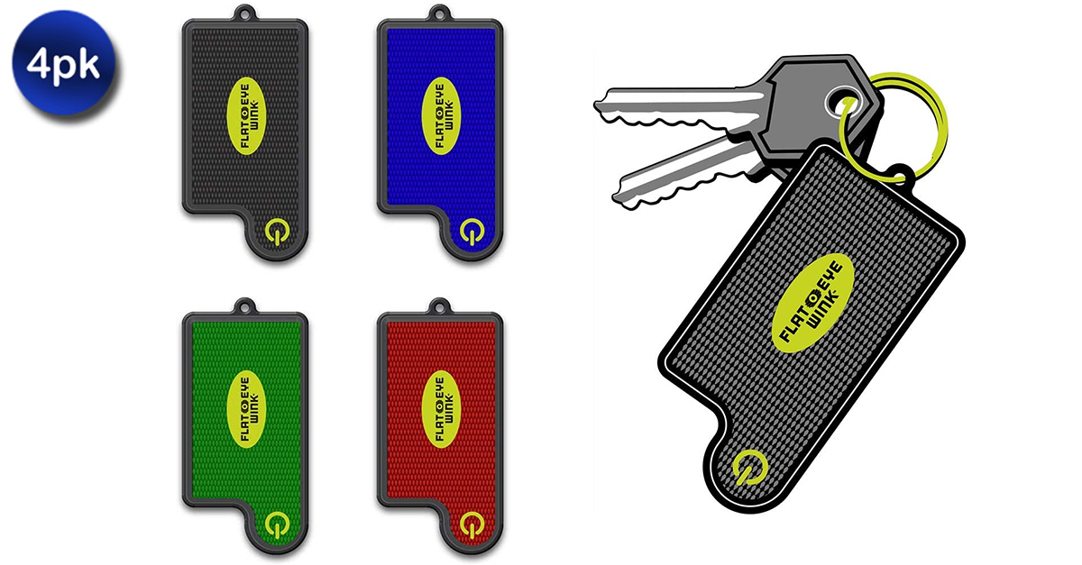4 Pack: Flat Eye Wink Mini Keychain Style LED Flashlight