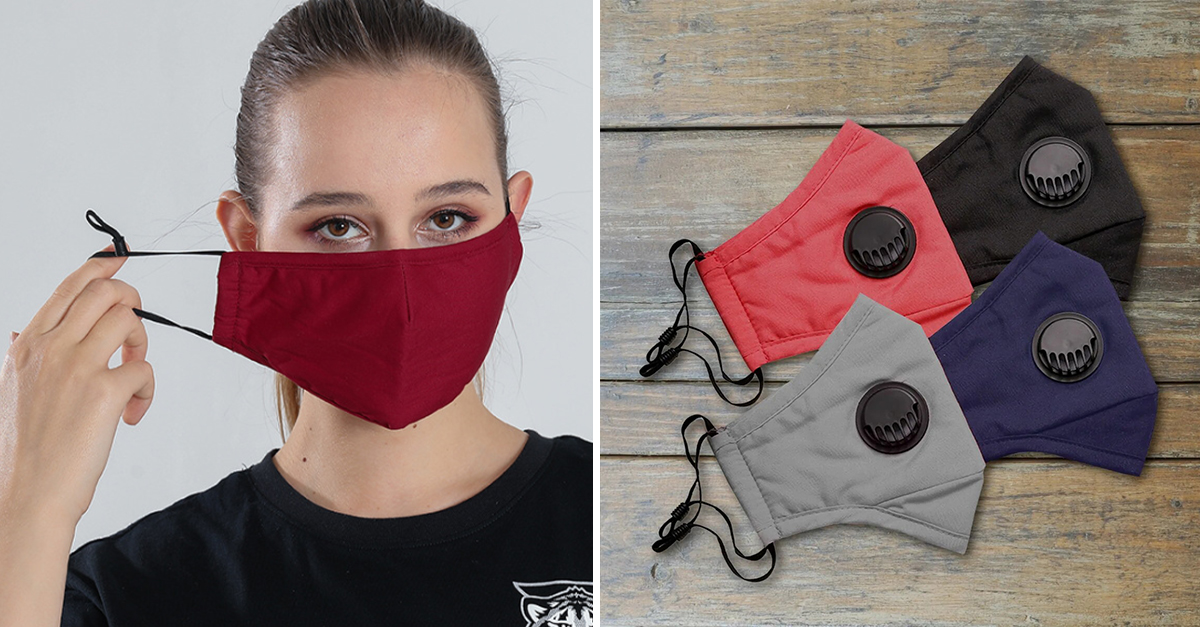 Easy Breathe Washable Masks with Valve - 4 Colors