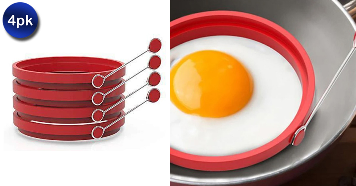 4 Pack: Non-Stick Multiuse Silicone Egg Ring