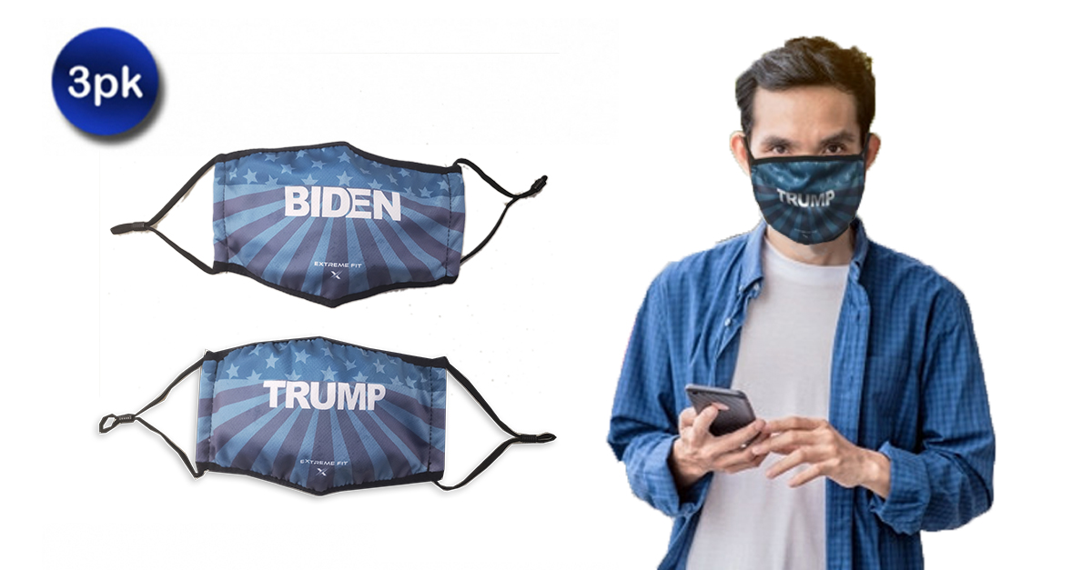 3 Pack: Presidential Candidate Support Reusable Mask with Adjustable ...