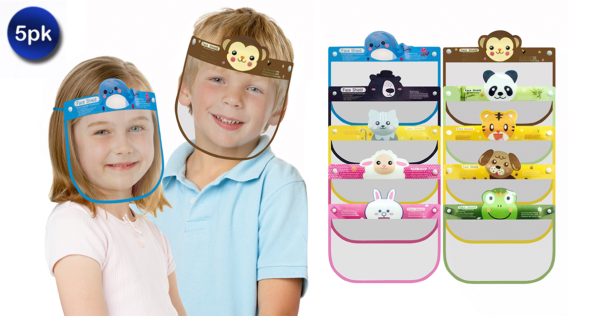 5 Pack: Kids' Face Shield