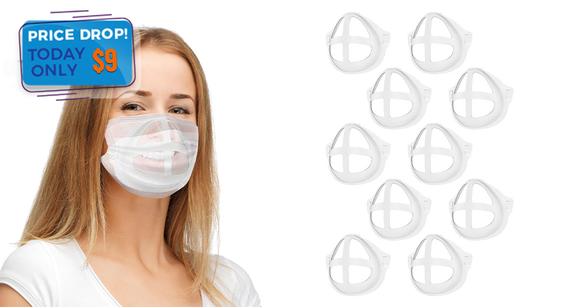 10 Pack: 3D Face Mask Bracket Support Frame for Comfortable Breathing Space