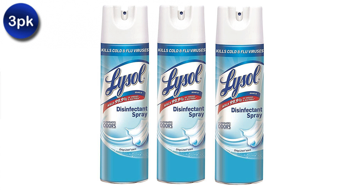 3 Pack: Lysol Disinfectant Spray - 6oz