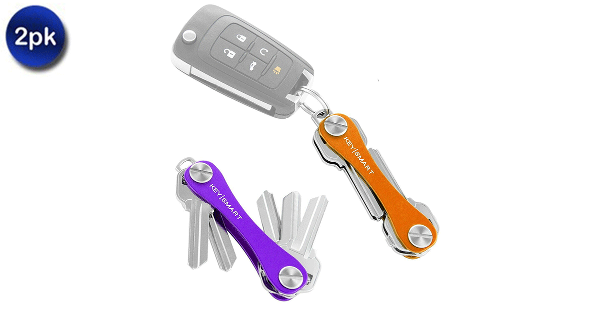 2 Pack: KeySmart Compact Key Holder and Keychain Organizer