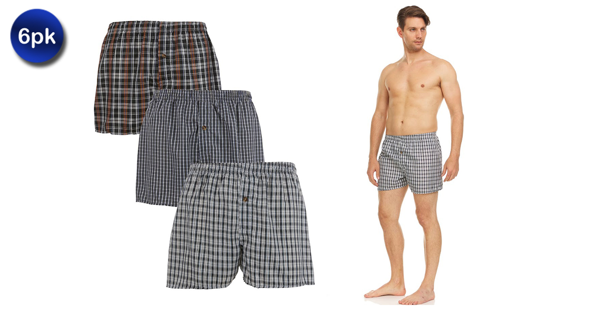 6 Pack: Men's Cotton Boxers