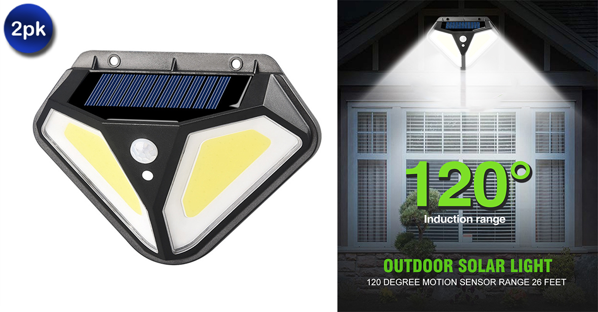 2 Pack: 50 COB LED Solar Light