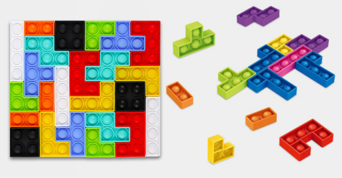 Pop It Fidget Puzzle Blocks For Kids - 2 Options