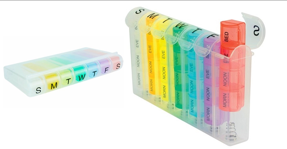 Weekly Pop-Up Pill Organizer with Time Compartments