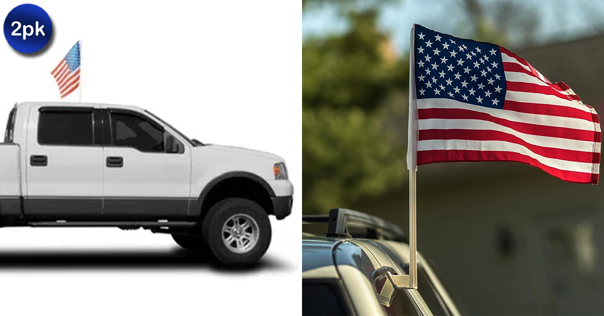 2 Pack: American Car Flag