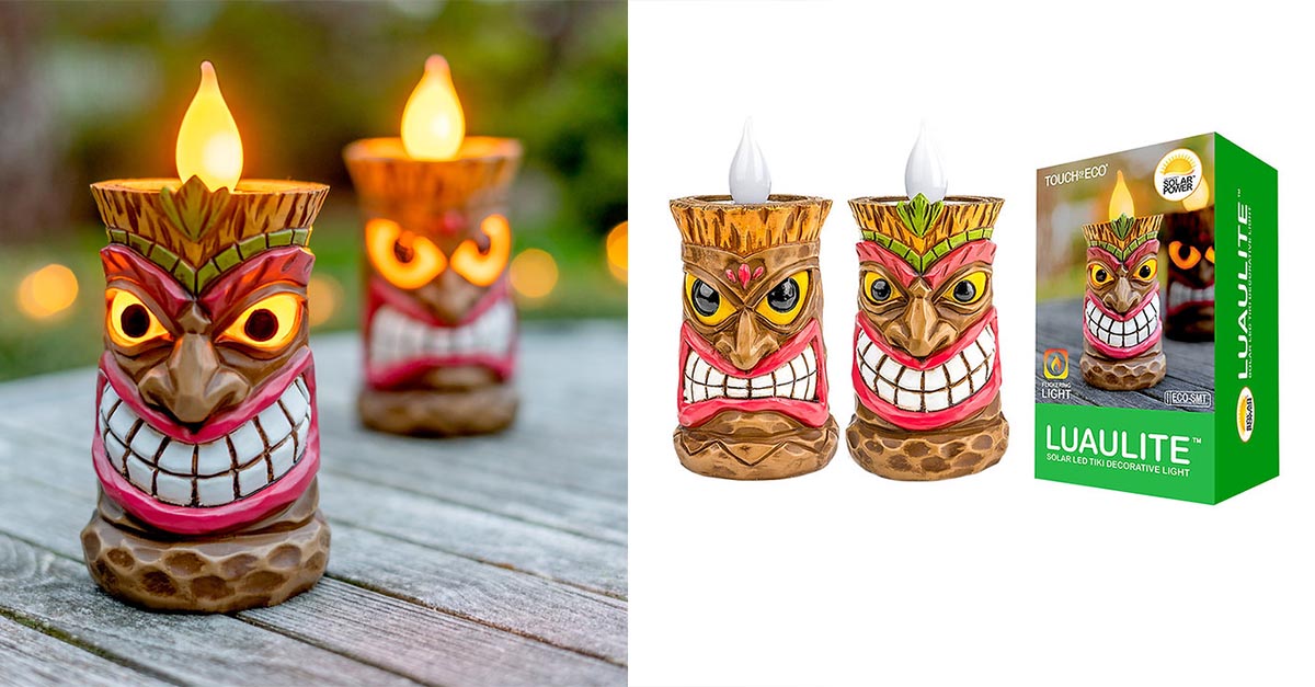 Luaulite Solar Powered Tiki Statue - 2 Options