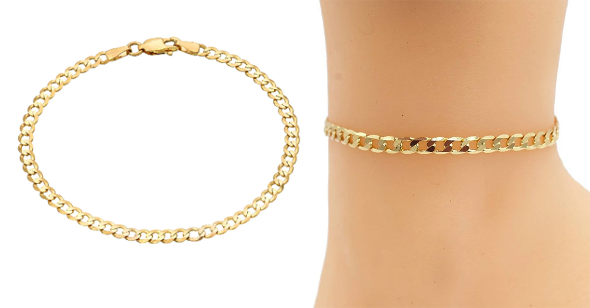14K Gold Cuban Anklet