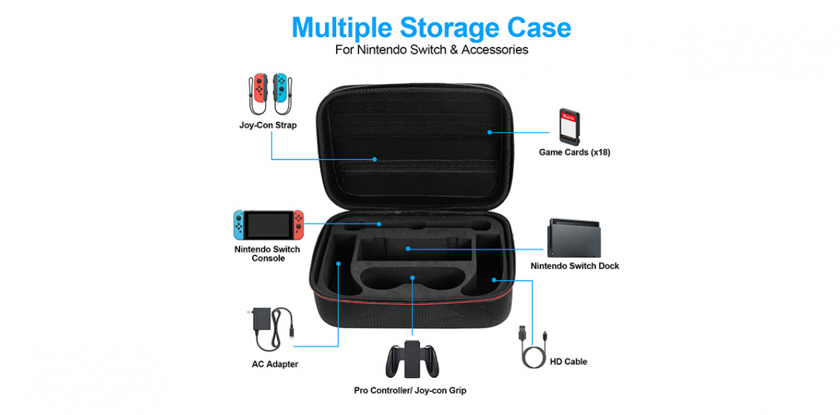 Deluxe Travel Case for Nintendo Switch