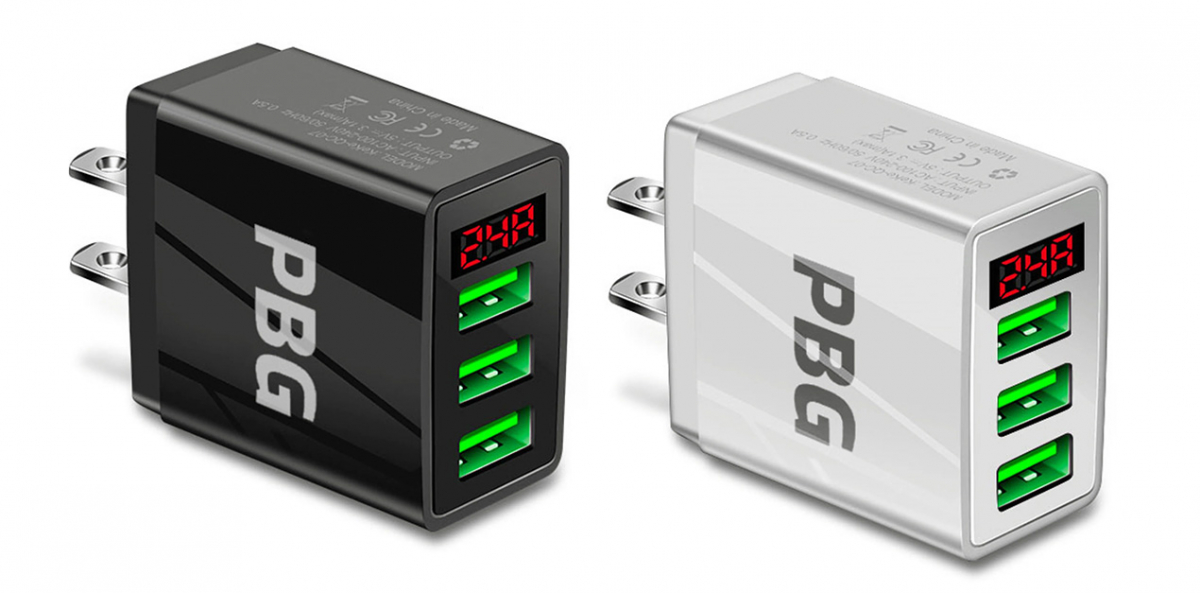 PBG 3 Port Wall Charger with LED Voltage Display