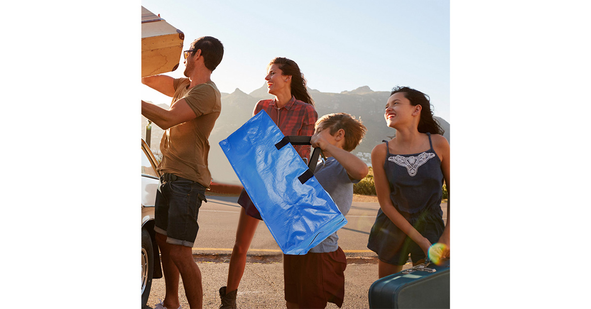 4 Pack Heavy Duty Reusable Plastic Moving Tote Bags