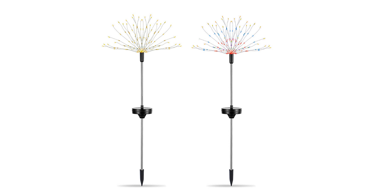 2Pcs Solar Powered Starburst Lights 240 LEDs for Garden Pathway