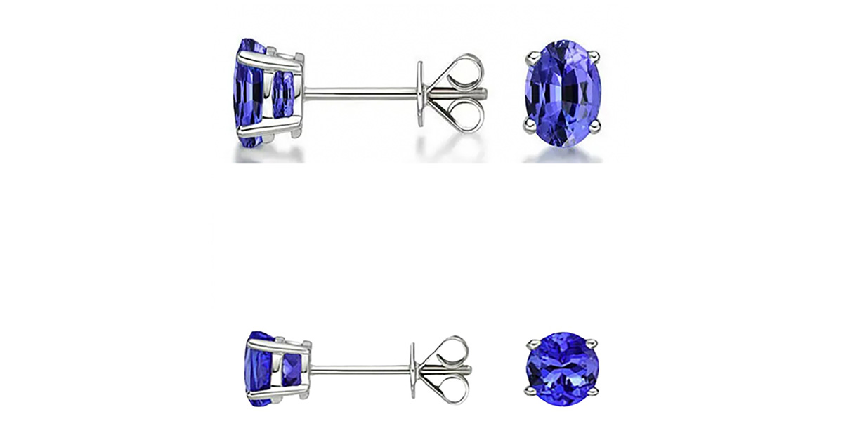 2 Pairs: Genuine Tanzanite Earrings