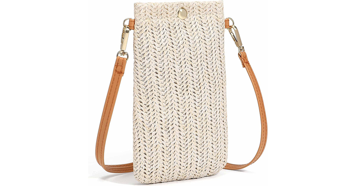 Women's Summer Beach Woven Straw Phone Purse Wallet