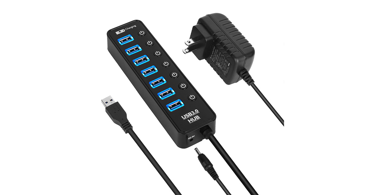 7 Port USB 3.0 Data Hub Adapter Splitter