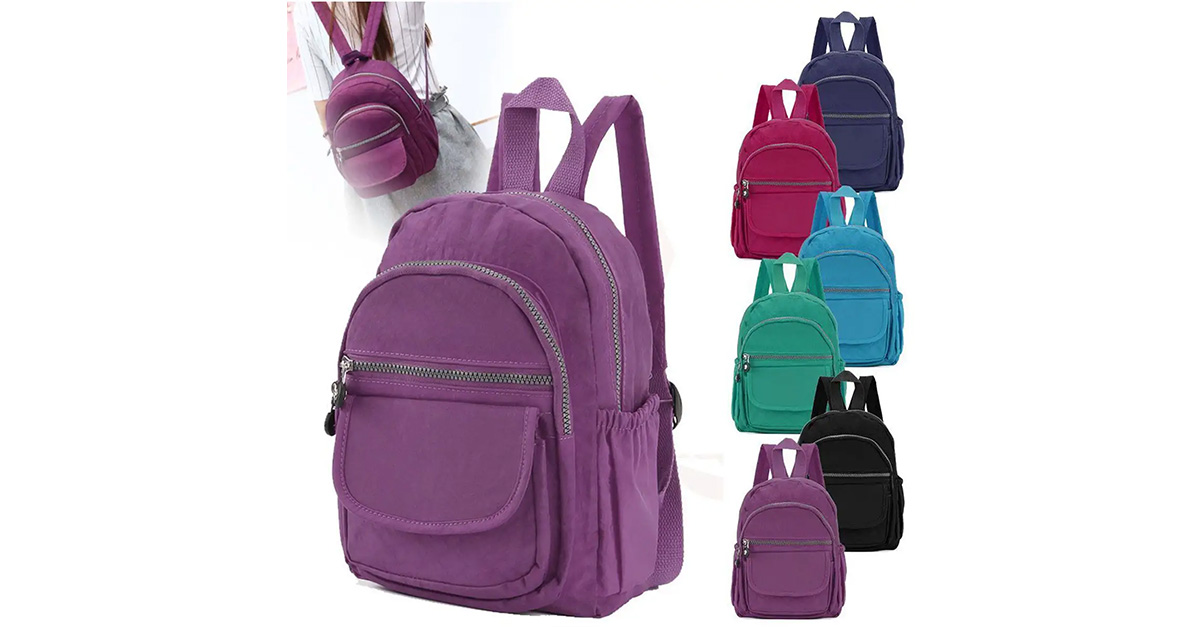 Women Mini Waterproof Nylon Backpack Purse Shoulder Rucksack