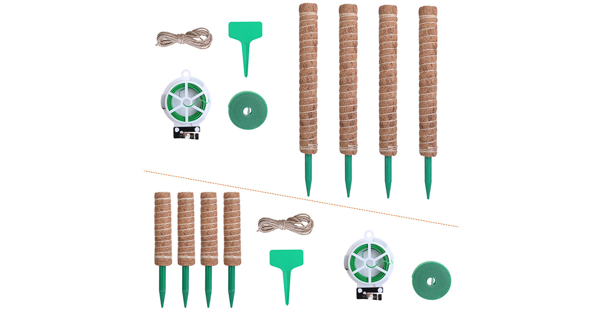 4pcs: Coco Coir Extendable Moss Pole for Climbing Plants