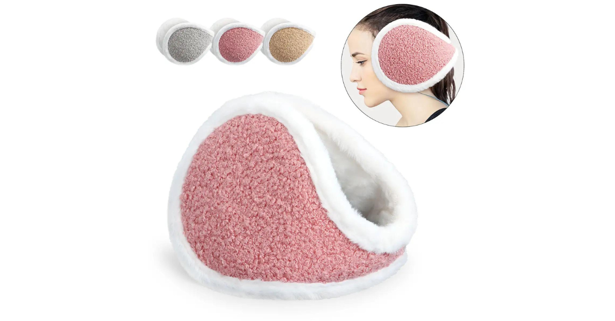 2 Pcs Women Winter Earmuffs Foldable Fleece Ear Warmers Ear Covers for ...