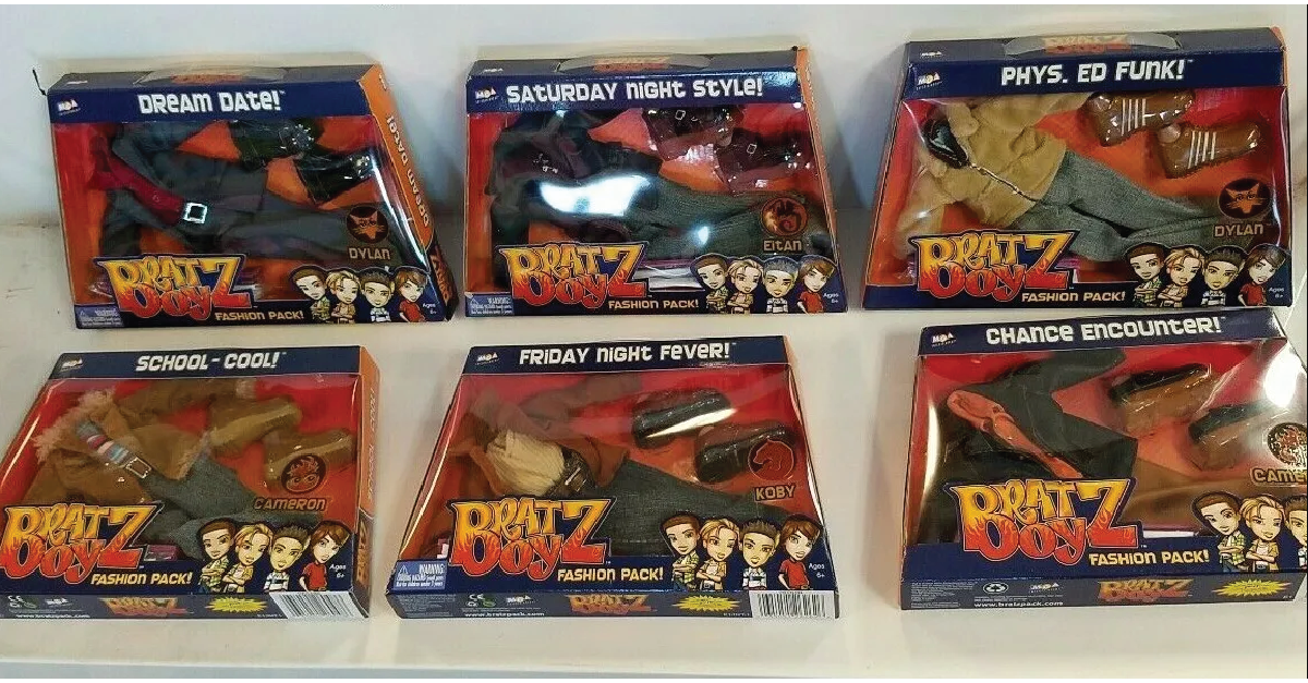 6 Pack Full Collection Bratz Boyz Doll Fashion Pack Clothes with Shoes