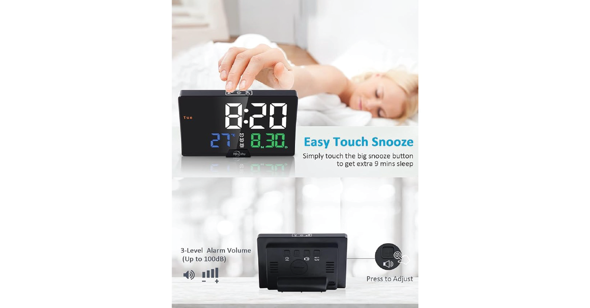 Digital Alarm Clock- Large Number LED Display