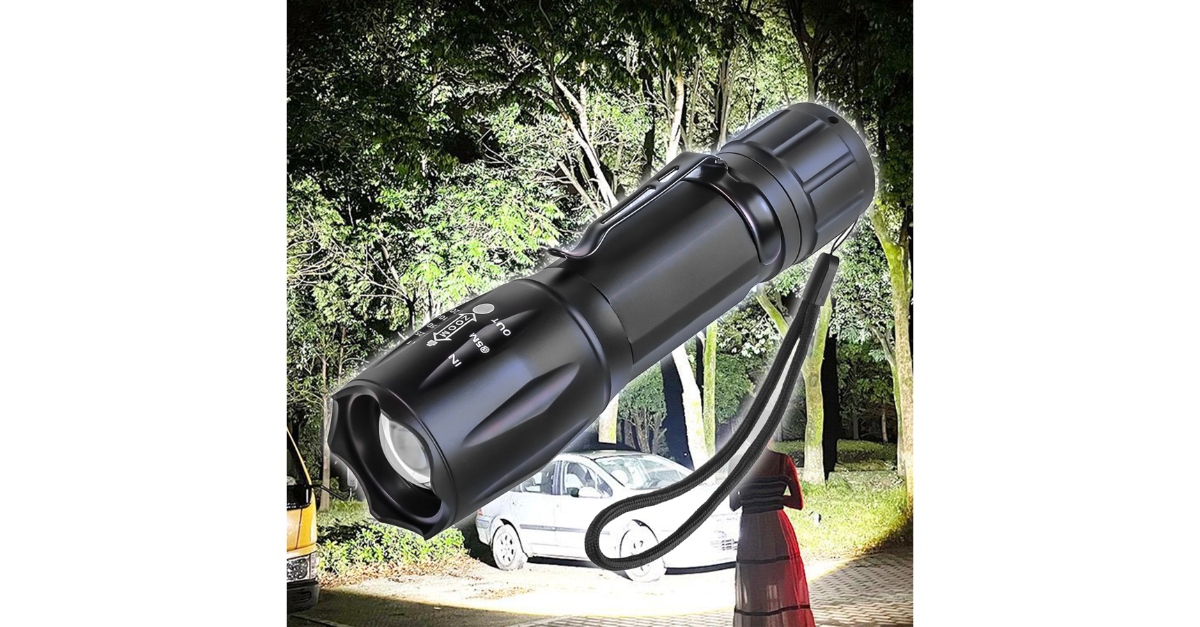 2 Pack Light Bead Telescopic Zoom Strong Adjustable Mode Flashlight