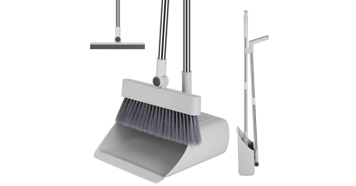 Upright Standing Broom And Dustpan Set
