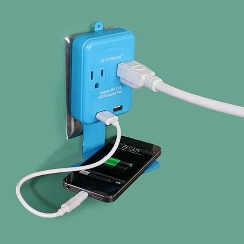 XTREME Dual Port USB Power Outlet with Holder - 4 Colors
