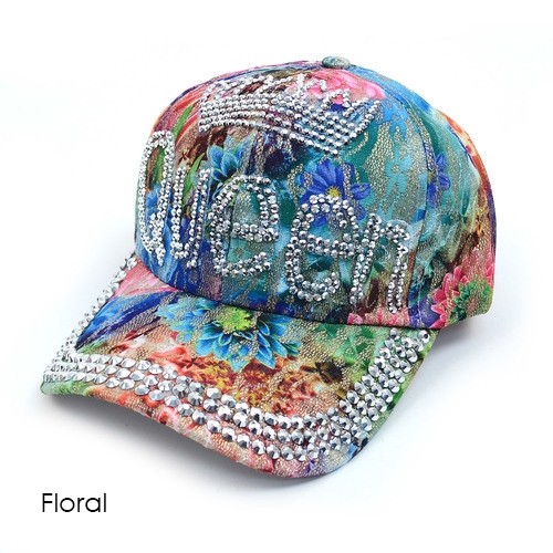 "Queen" Bling Rhinestone Adorned Hat - 6 Styles
