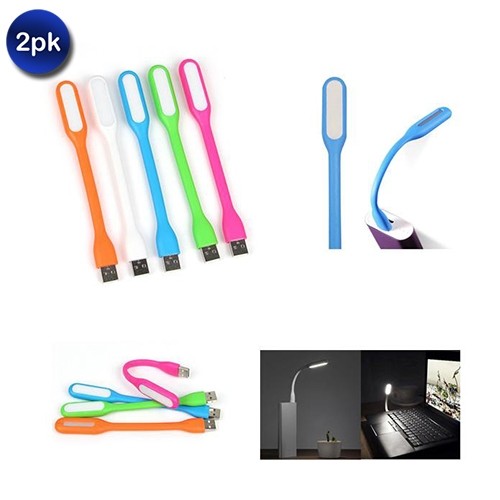 2 pack: Portable LED USB Flashlight - Assorted Colors